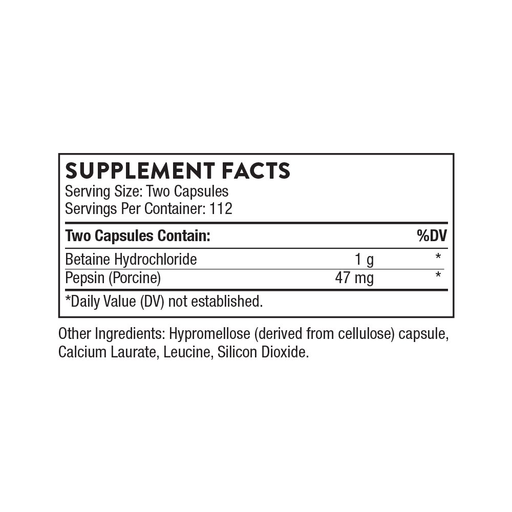 Betaine HCL & Pepsin - Dr. Joseph Debe